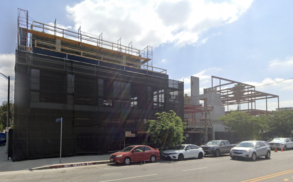 Work From Hollywood | Scaffolding Wraps New Office Buildings at 1200 ...